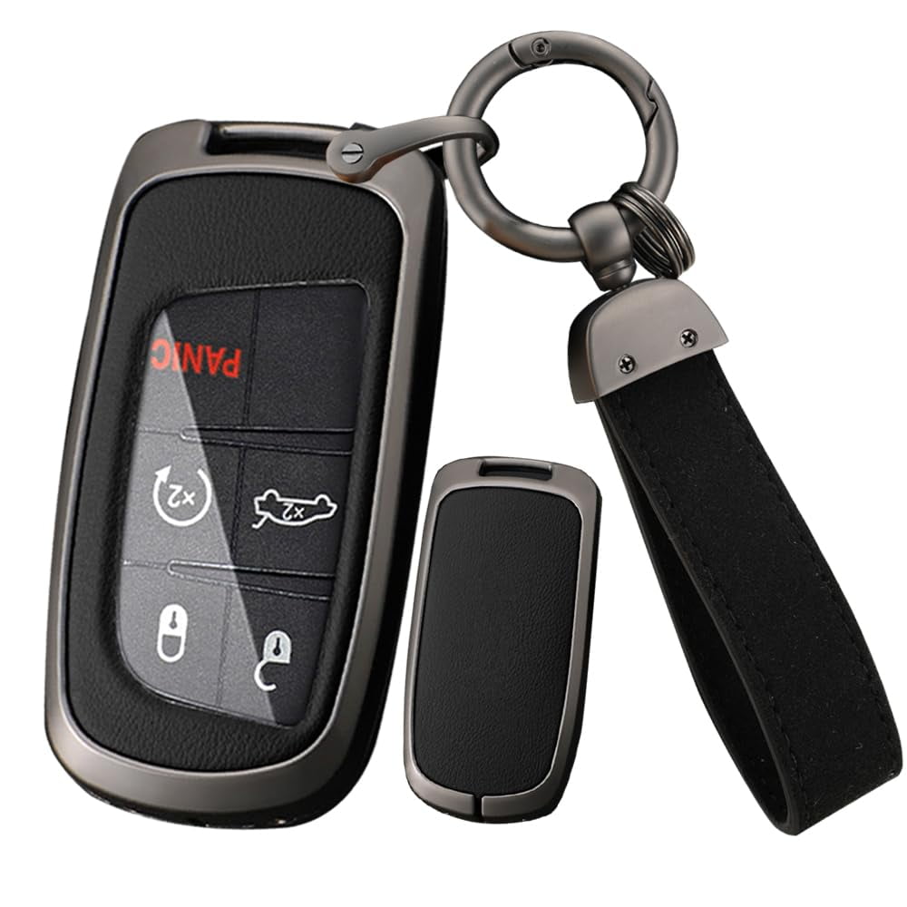 Car Key Fob Cover Fit for Chrysler 200 300 Key Remote Metal Frame and ...