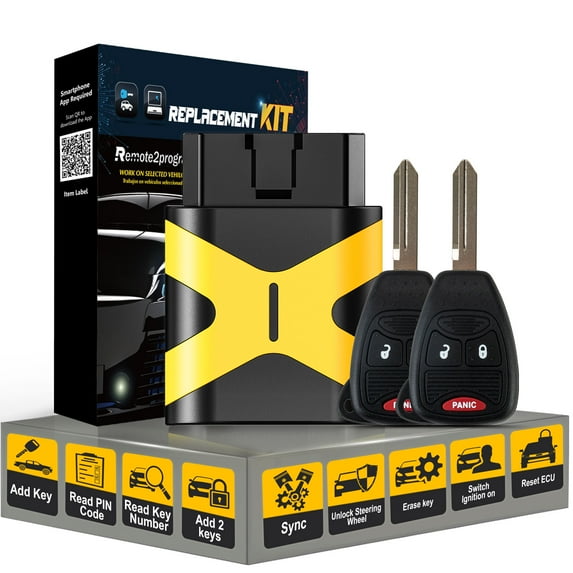 Car Key Fob Programmer for No Working Key and Uncut Blade Car Key ...