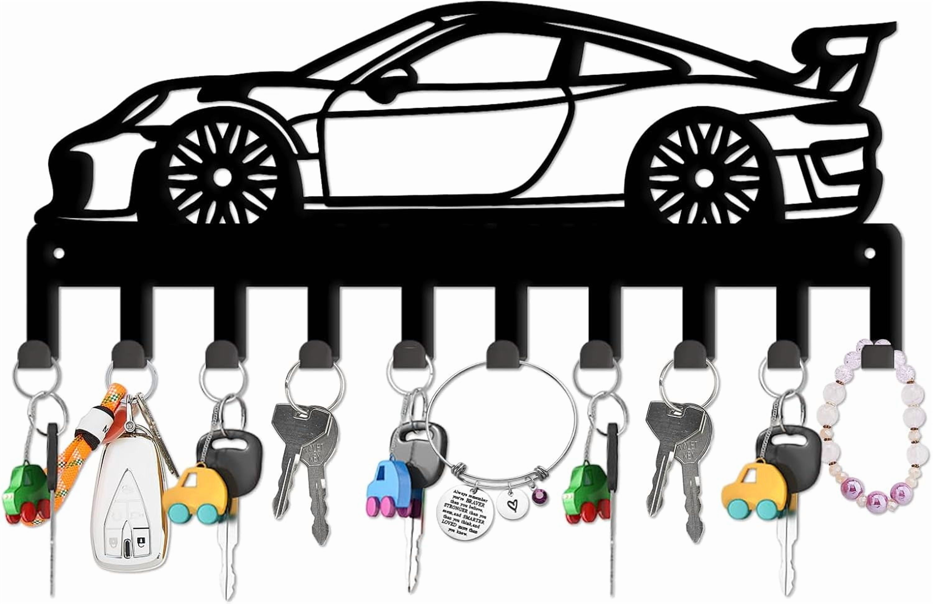 Car Key Holder Wall Mount Race Car Key Hanger 10 Hooks Farmhouse Key ...