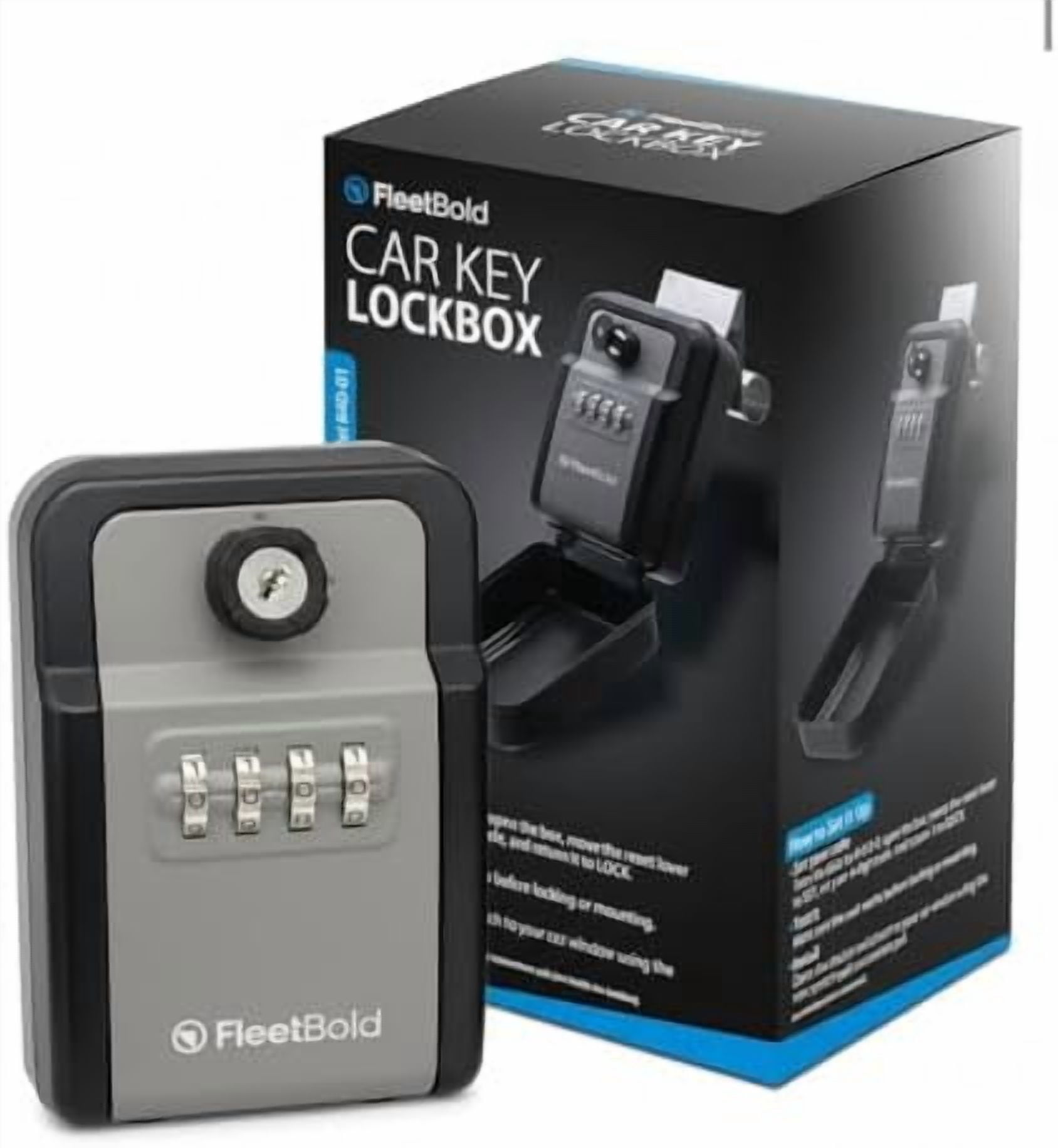 Car Key Lockbox – Window Mount, Large Capacity, 4-Digit Code (10,000 ...