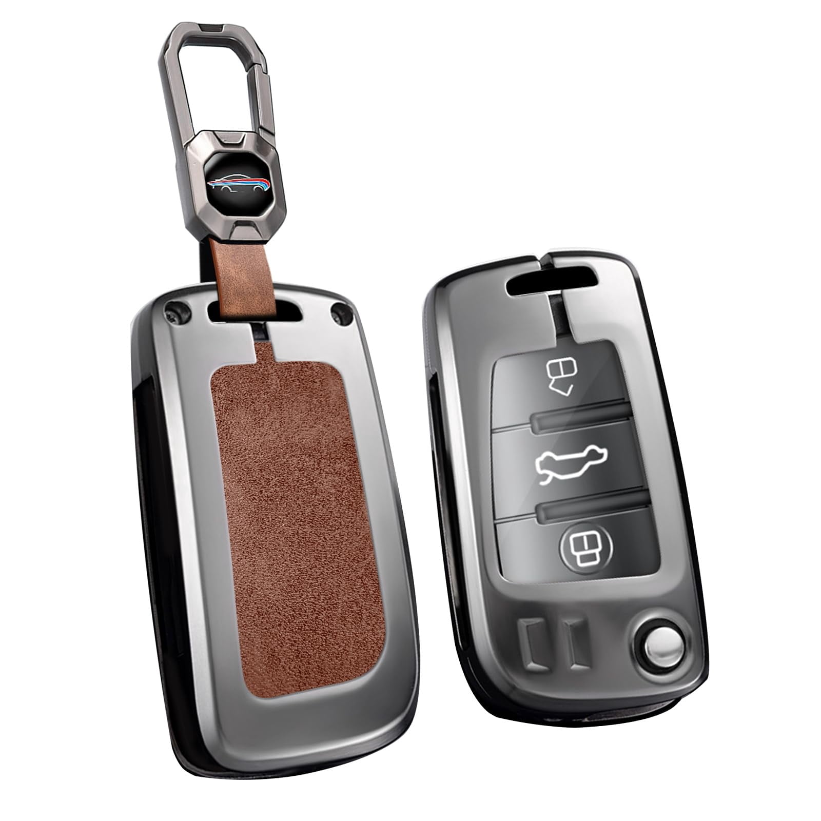Car Key Skin Transparent Front Cover Fit for Audi Flip Key Remote for ...