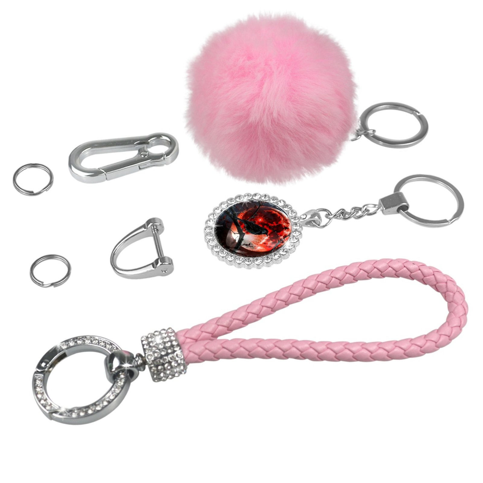 Car Keychains for Women, Keychain Accessories with Bling Rhinestones ...
