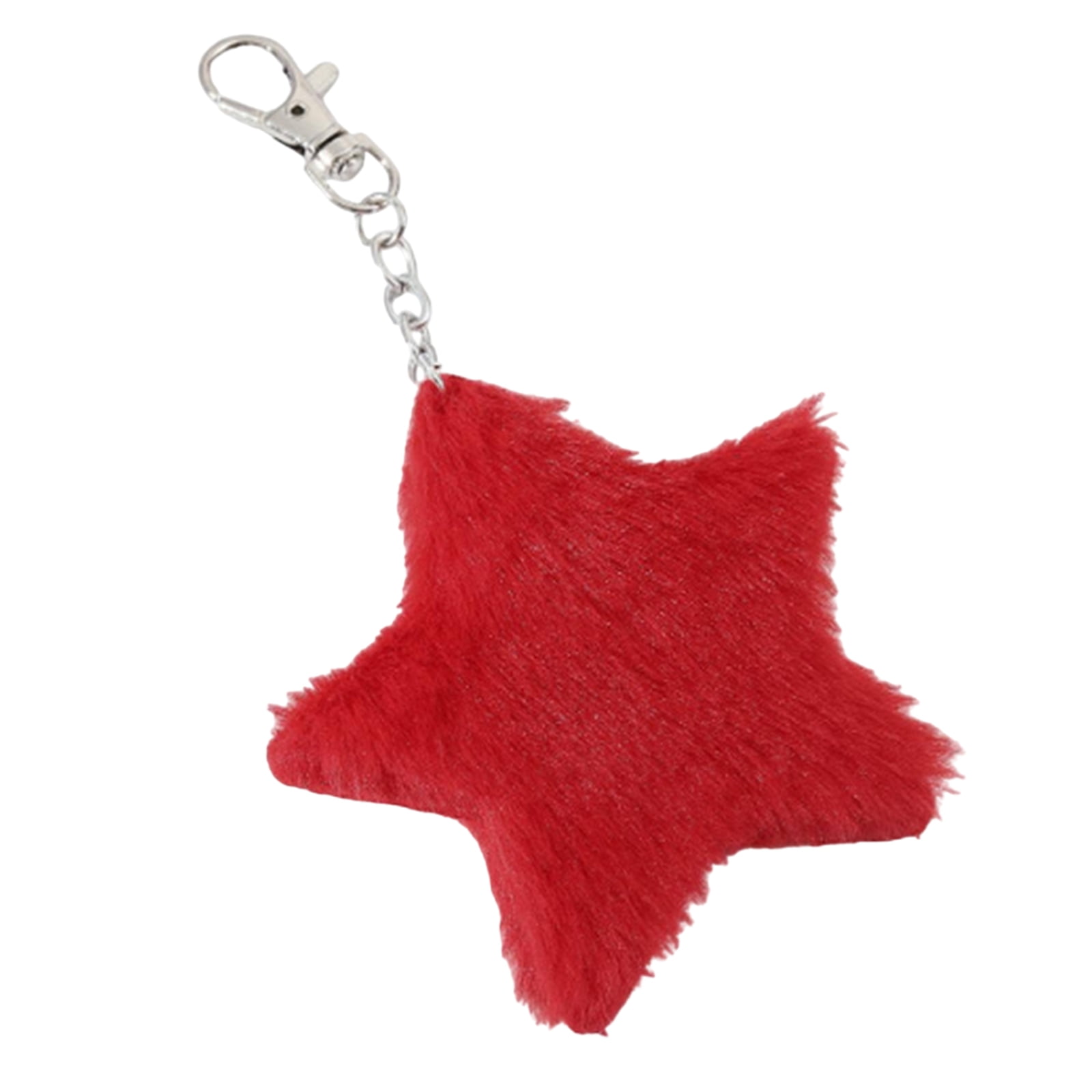 Car Keyring Backpack Decoration Plush Five-pointed Star Charm Keychains ...