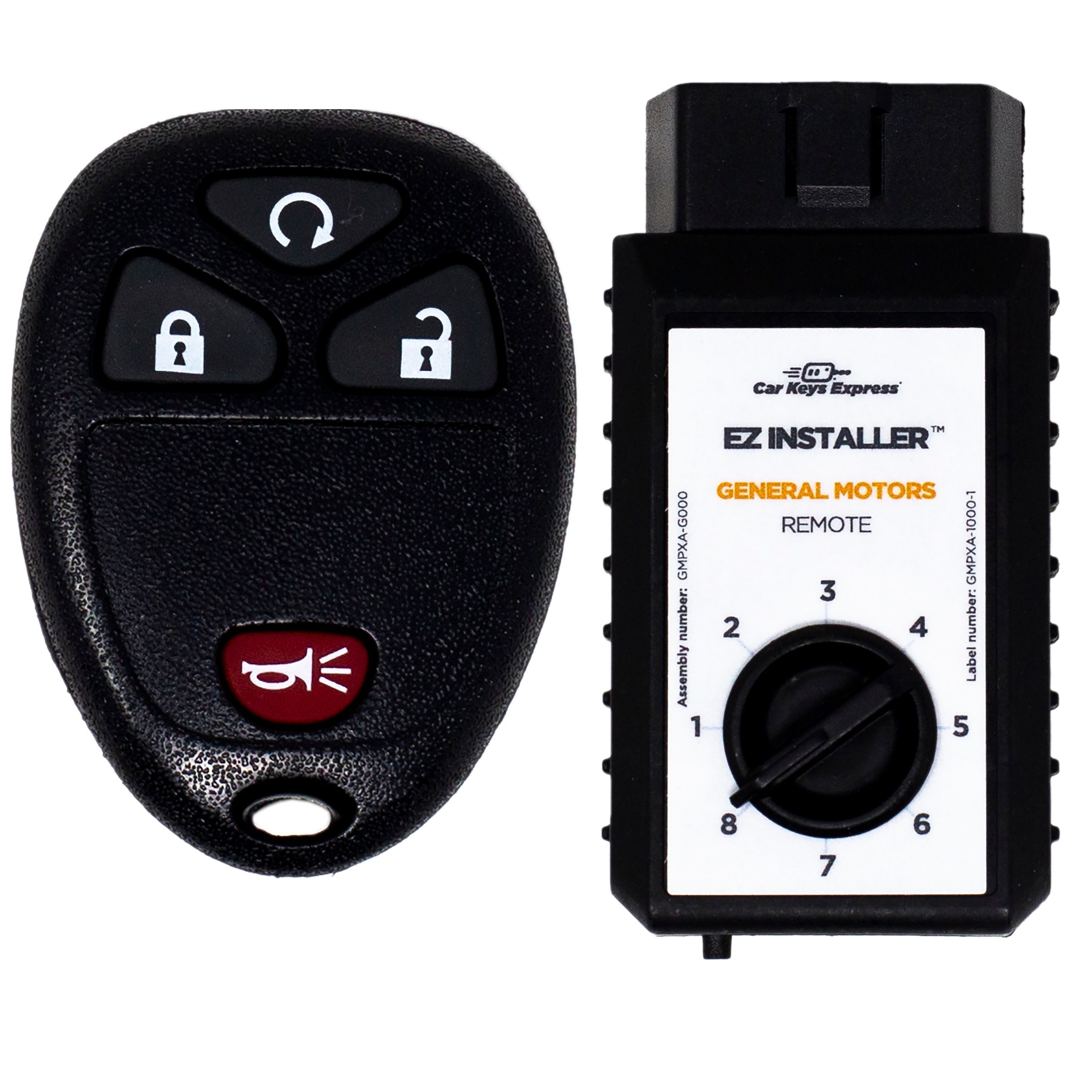 Car Keys Express Replacement GM Remote - 4 Buttons (Lock, Unlock, Panic ...