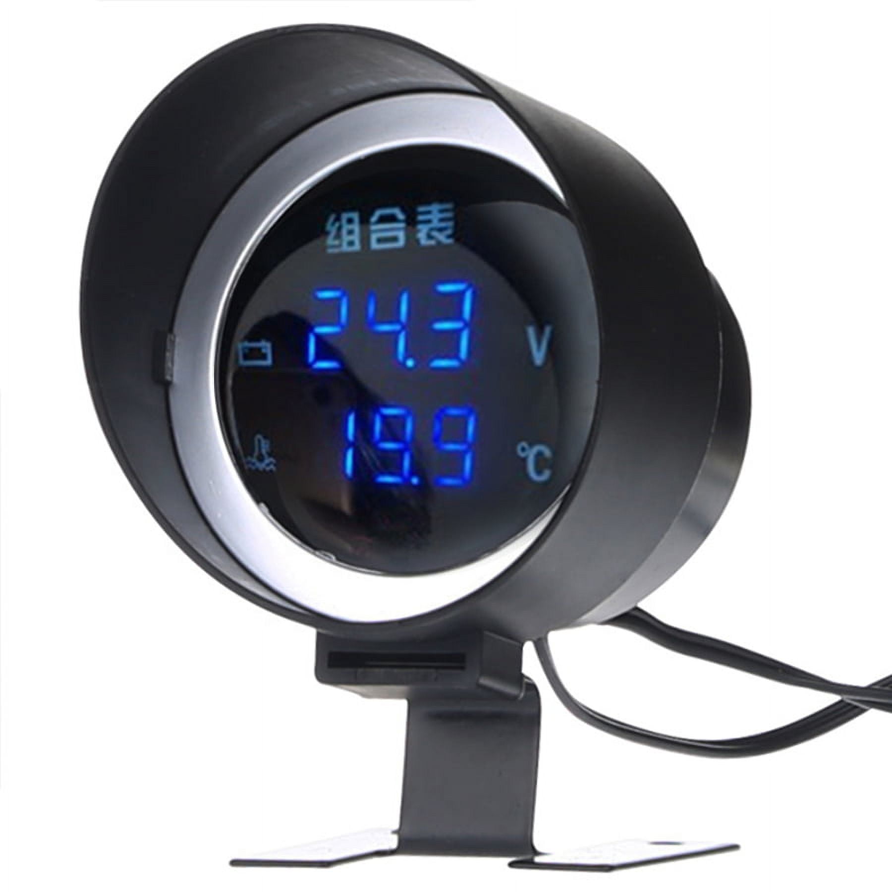 Car LCD Digital Display Blue LED Voltmeter Water Temp Gauge Meter ...