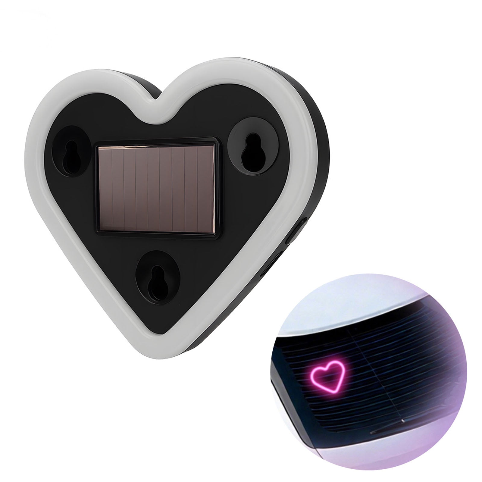 Car LED Ambient Light, Solar-Powered Heart-Shaped LED Neon Light for ...