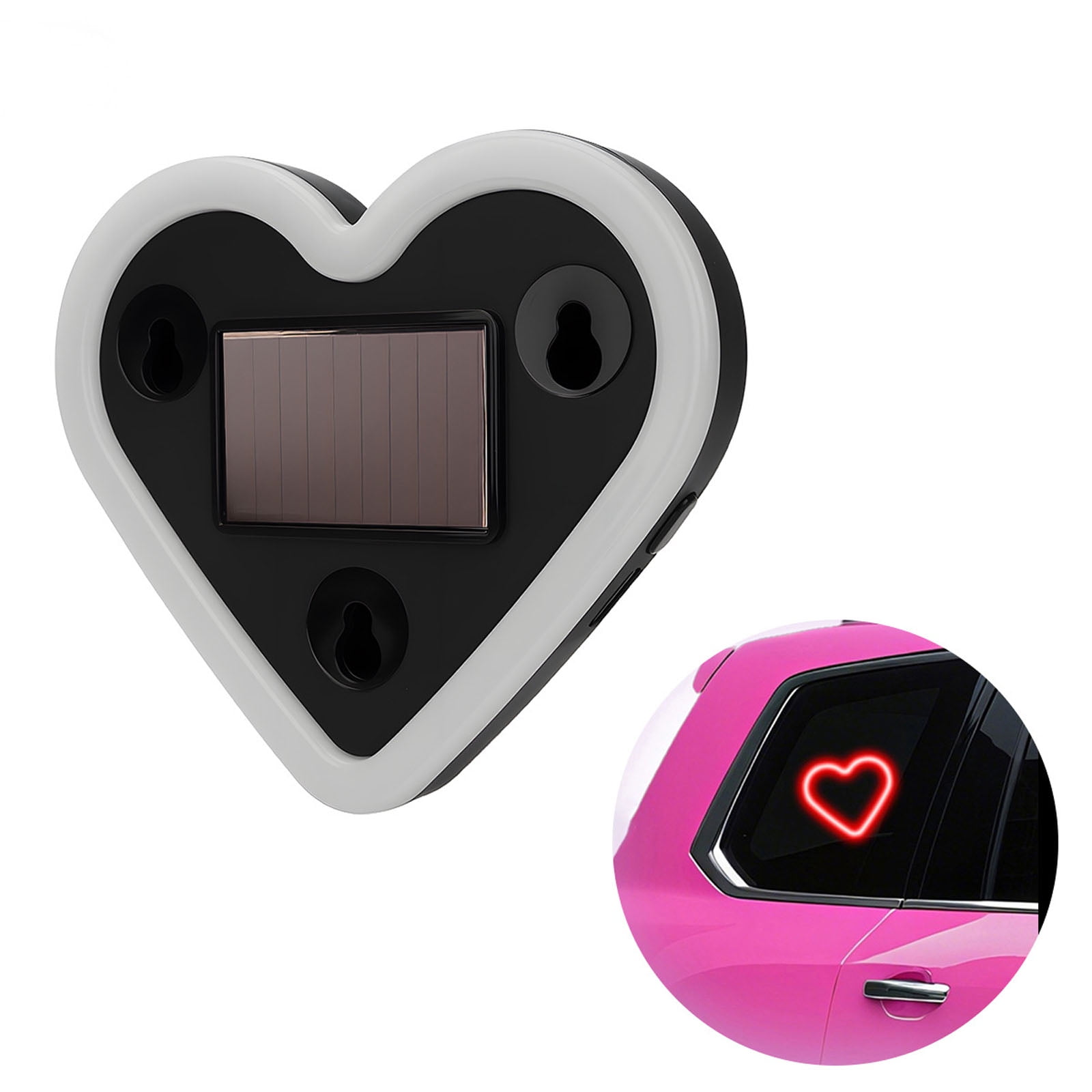 Car LED Ambient Light - Solar-Powered Heart-Shaped LED Neon Light, IP65 ...