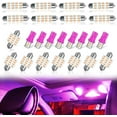 Car LED Bulb, Pink, 24 Sets, Compatible with All Vehicles, Wide Range ...
