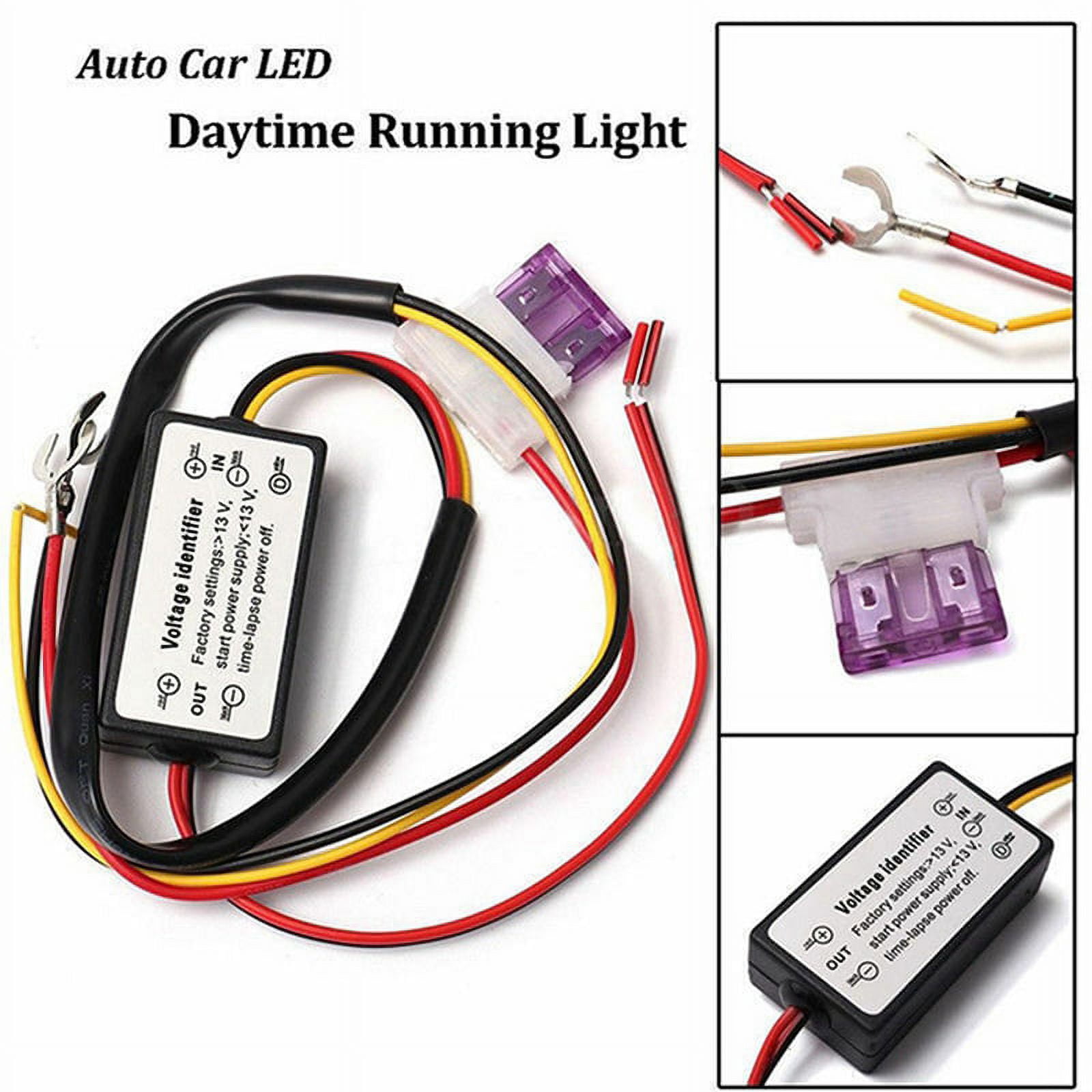Car LED Daytime Running Lights Controller Relay Harness Dimmer On/ 12 ...