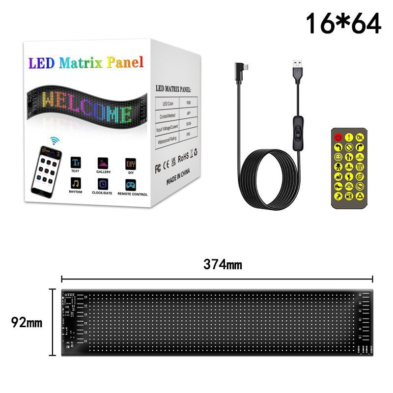 Car LED Flexible Screen,USB 5V Matrix Pixel Panel RGB Pattern Graffiti ...