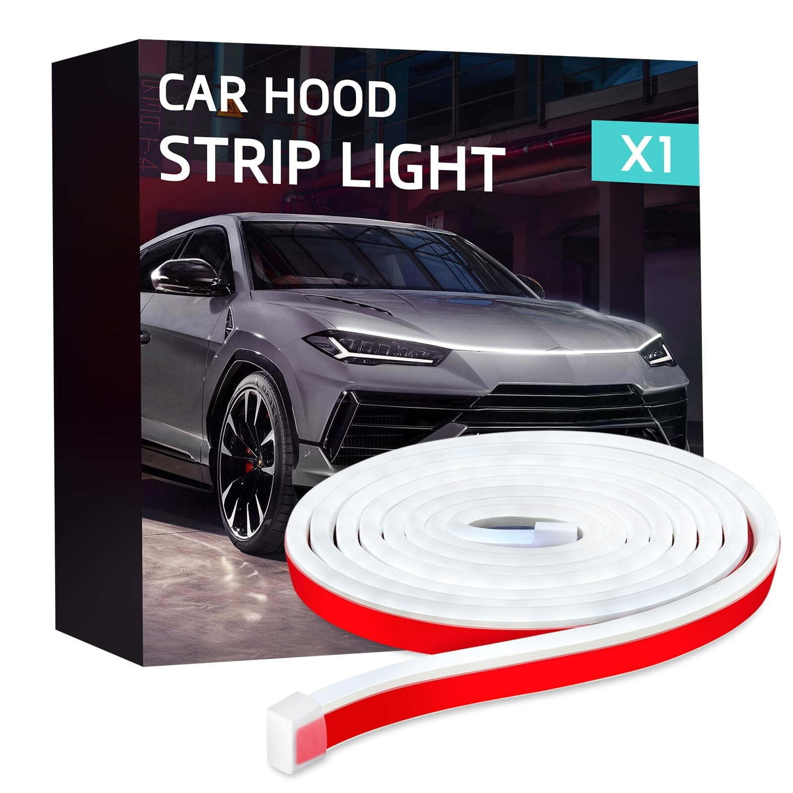 Car LED Hood Light Strip, 71 Inches White Exterior Flexible Waterproof ...