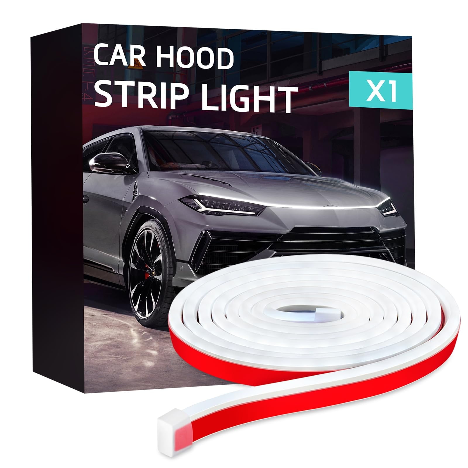 Car LED Hood Light Strip,79 Inches White Exterior Flexible Waterproof ...