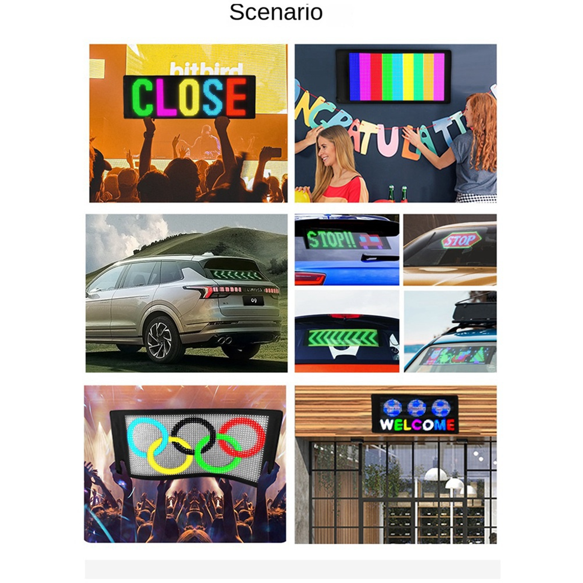 Car LED Screen Signage Flexible Display Scrolling Information ...