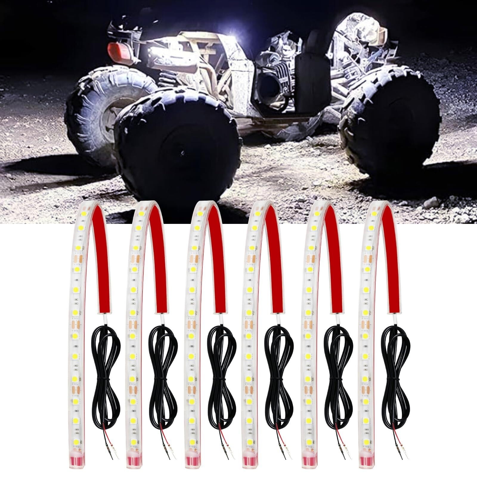 Car LED Strip Light 12V Red 12.5''/32CM for Golf Cart Underglow Boats ...