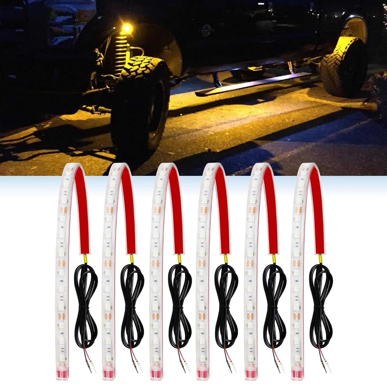 Car LED Strip Light 12V Red 12.5''/32CM for Golf Cart Underglow Boats ...