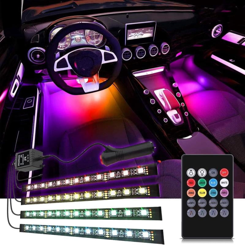 Car LED Strip Light, EJ's SUPER CAR 4pcs 36 LED Car Interior Lights ...