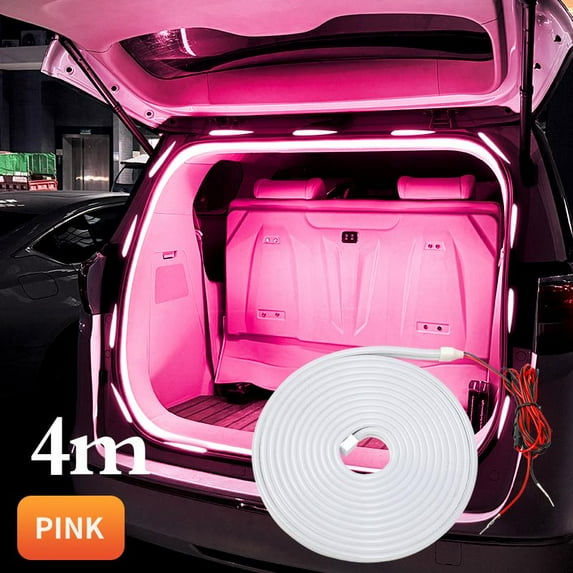 Car LED Strip Lights, 4M Waterproof Atmosphere Light, Flexible Trunk LED Light Strip, Easy ...
