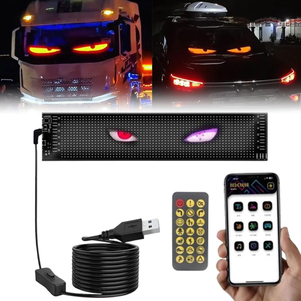Car LED stickers, DIY car dynamic LED smart color eye protection light ...