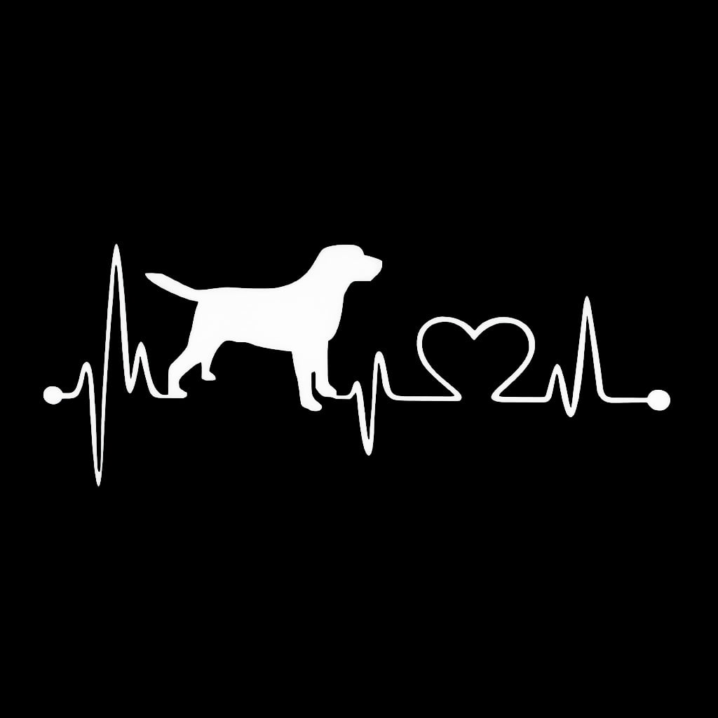 Car Labrador Retriever Heartbeat Emblem Decoration Stickers Window ...