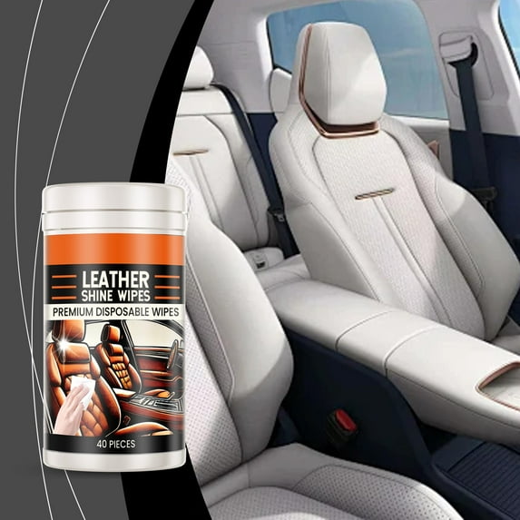 Car Leather Cleaning Wipes - 40 Disposable Wipes For Shining And ...
