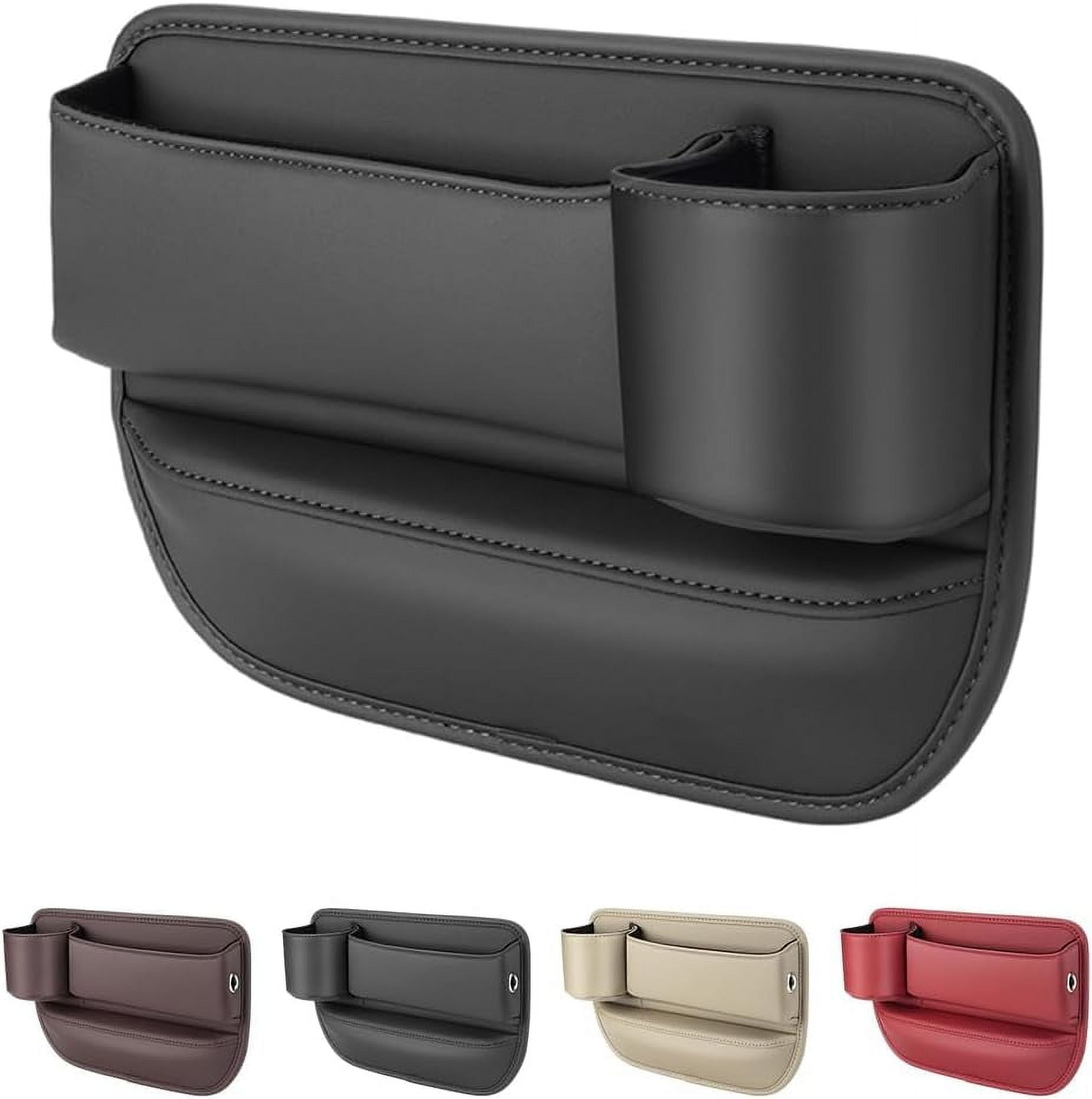 Car Leather Cup Holder Gap Bag,2025 Upgrade Car Gap Storage Box with ...