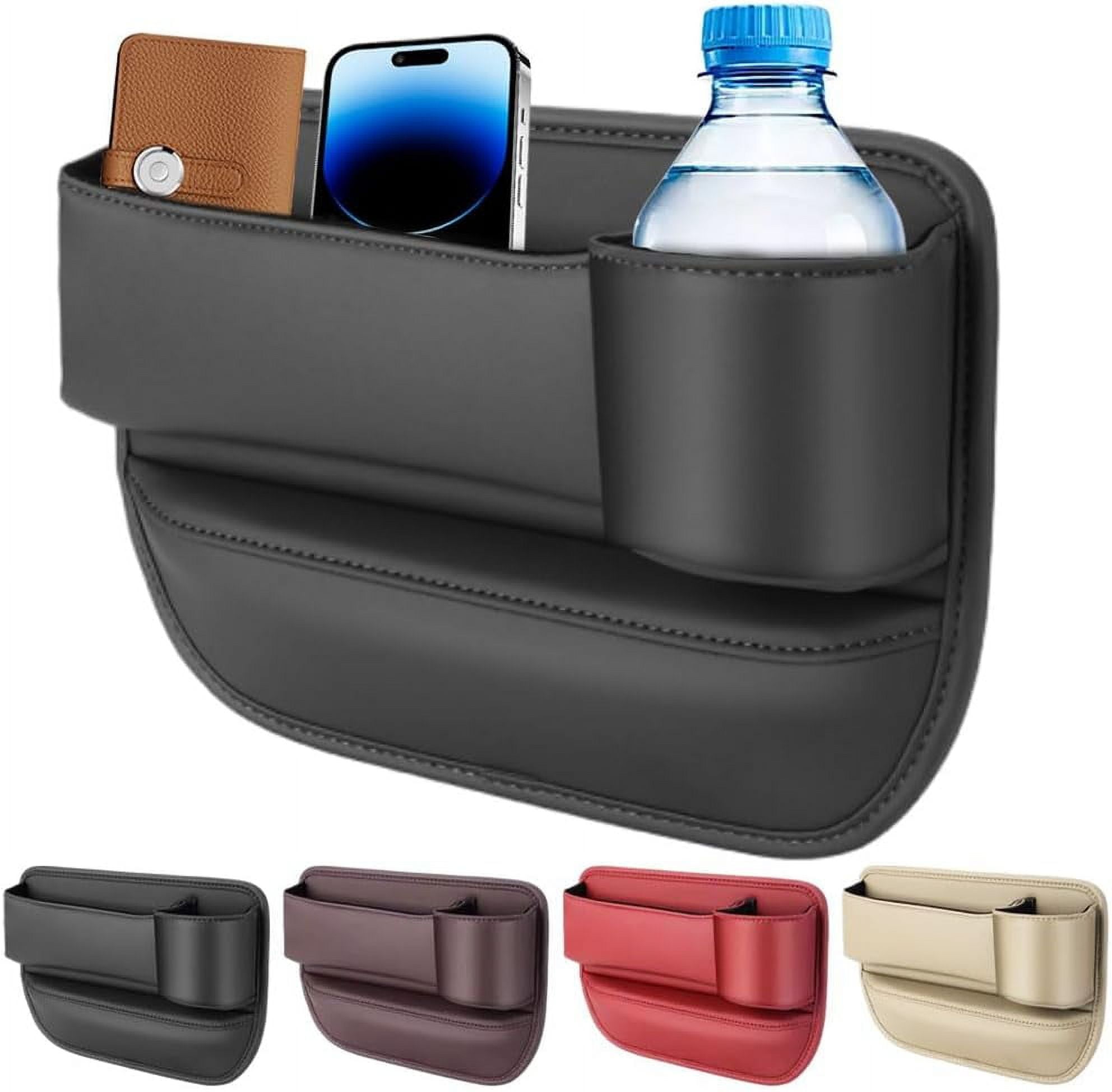 Car Leather Cup Holder Gap Bag, Seat Gap Storage Box, Adjustable Car ...