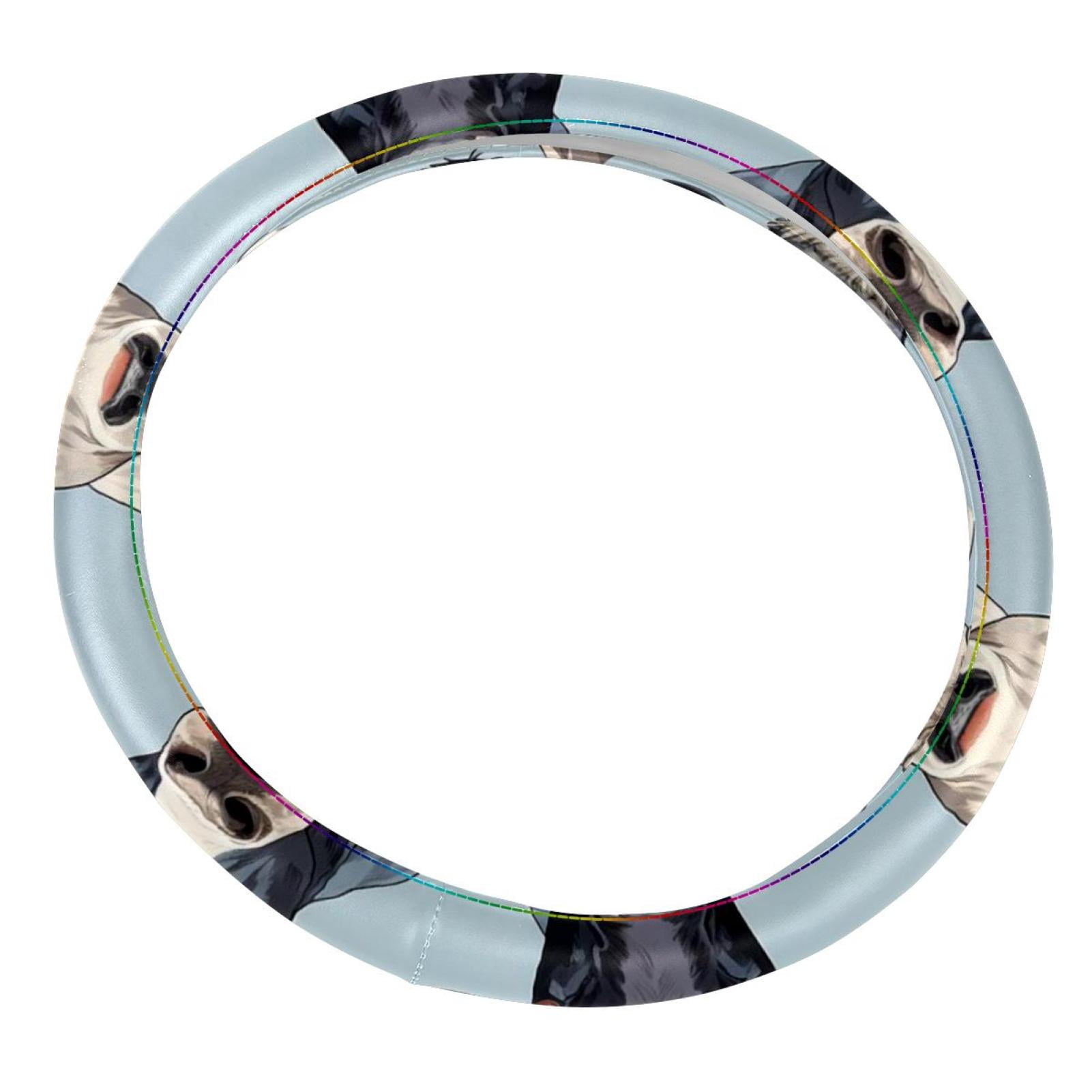 Car Leather Steering Wheel Cover, Universal 15-inch Breathable and ...