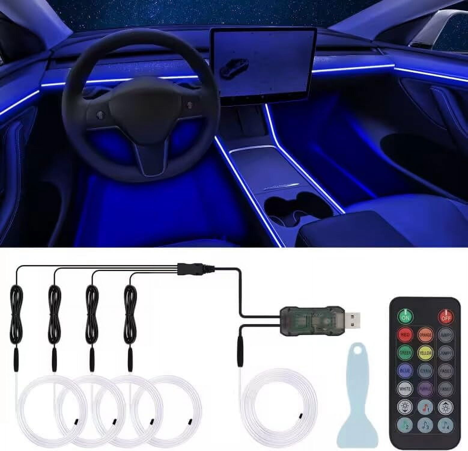 Car Led Strip Lights, Interior Ambient Car Lights,with Button and ...