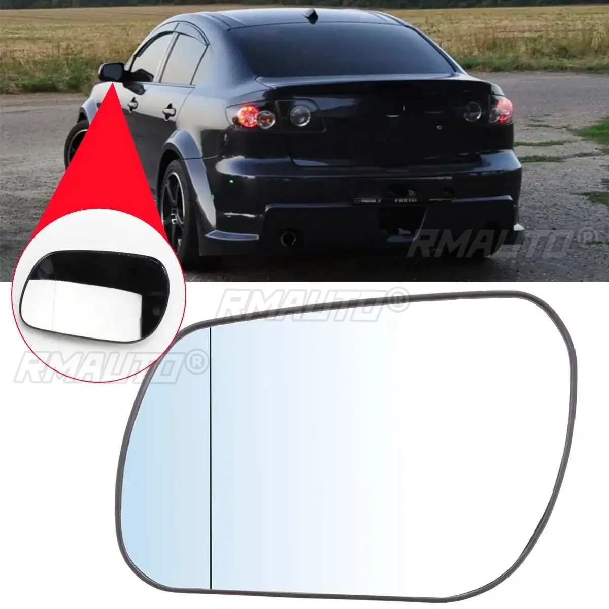 Car Left/Right Side Mirror Glass ABS Plastic+Glass Door Electric Mirror ...