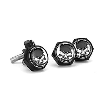Car License Plate Screw Bolt Cap, Alloy Metal Motorcycle Tag Fastener ...