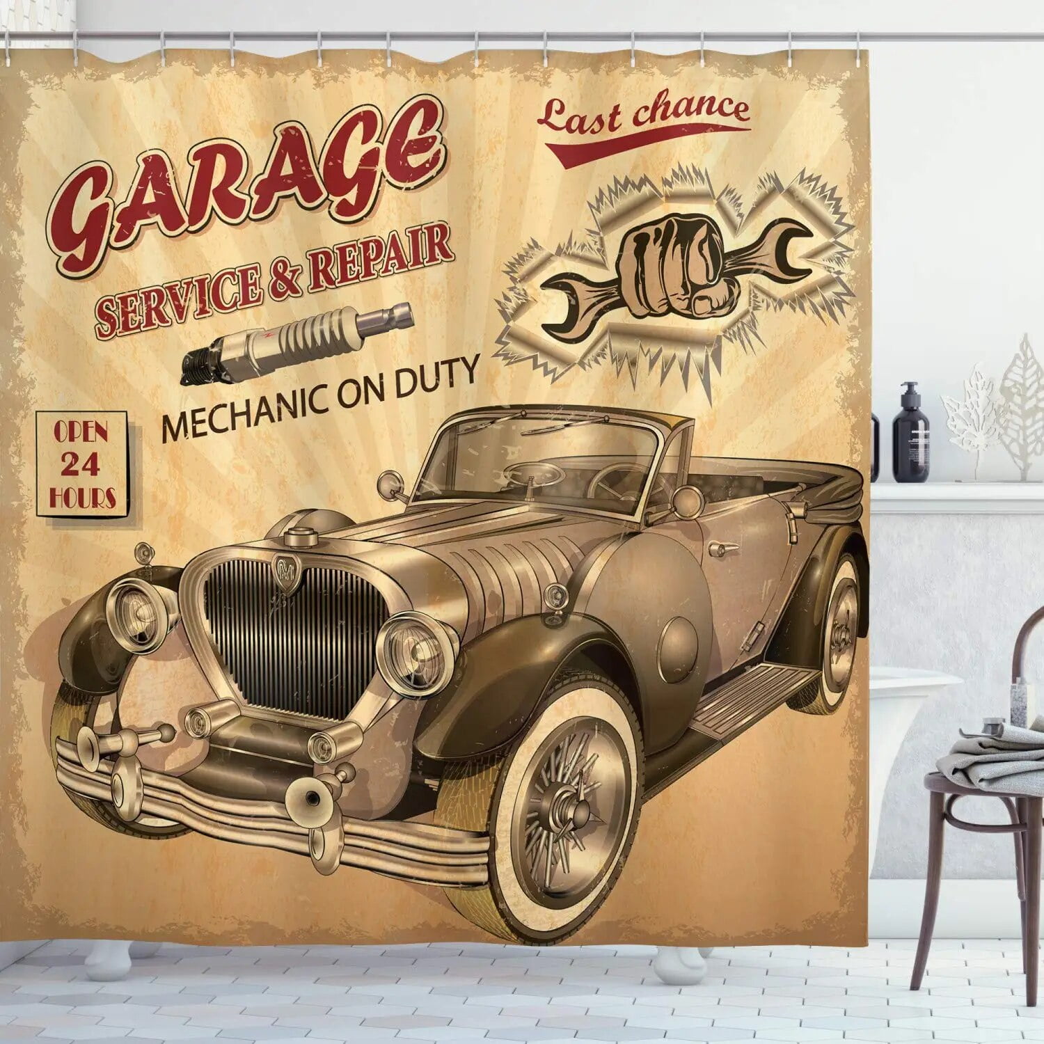 Car License Plate Shower Curtain Old Rusty Metal Sign Retro American ...