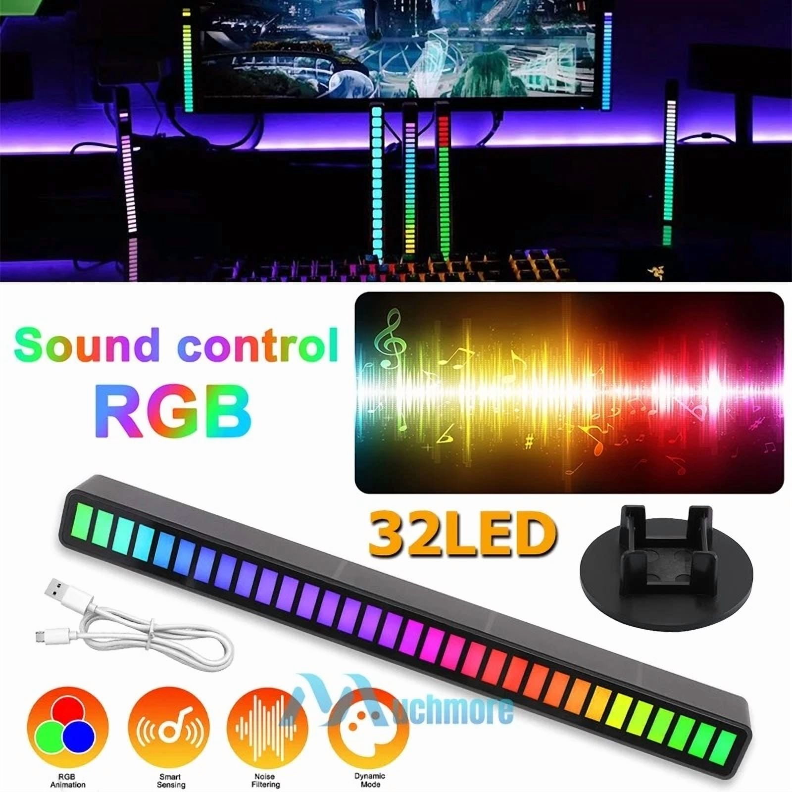 Car Light Bar Sound Control Rgb Led Ambient Pickup Rhythm Lamp Music ...