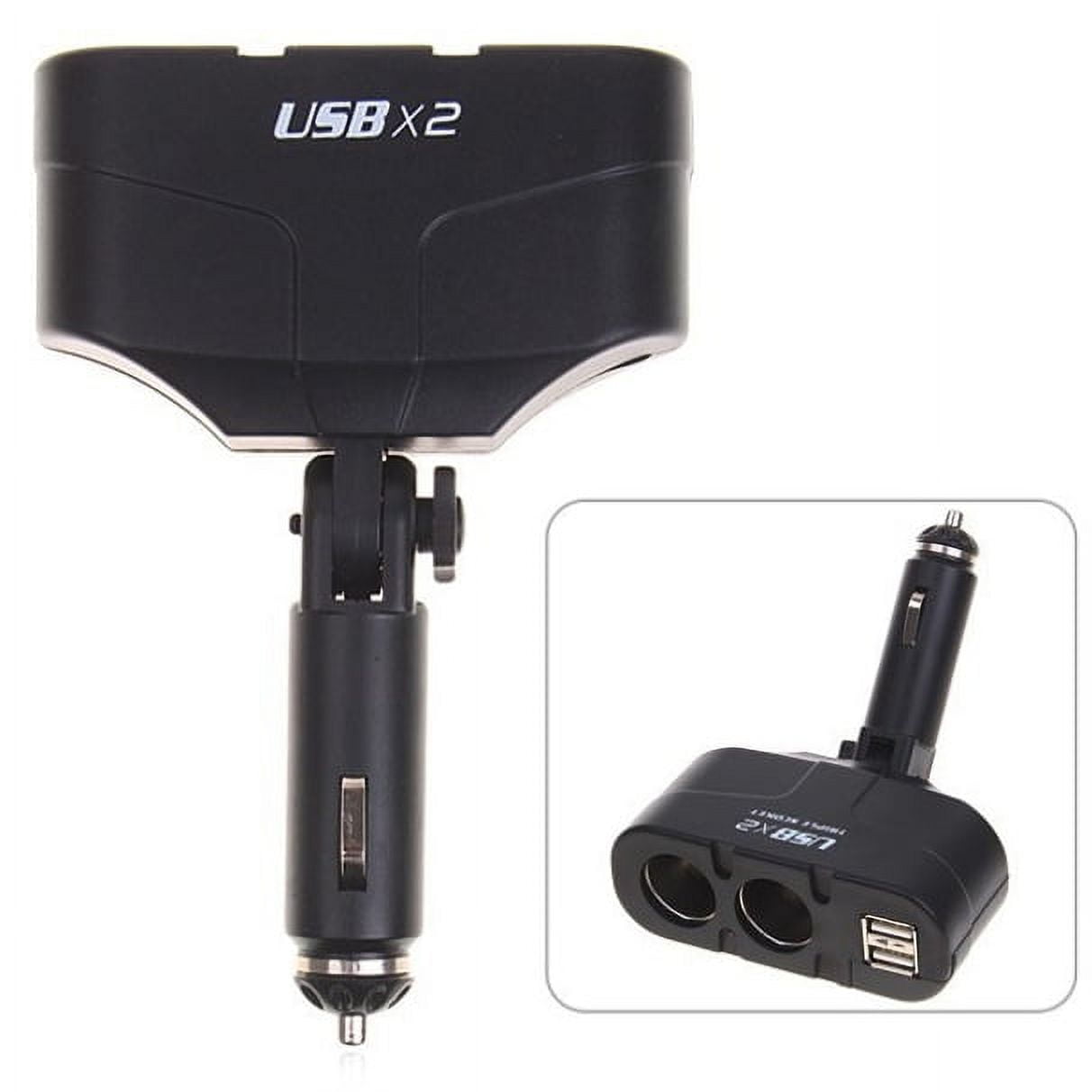 Car Lighter Socket Splitter 2-Port Charger Adapter Dual USB Ports Plug ...