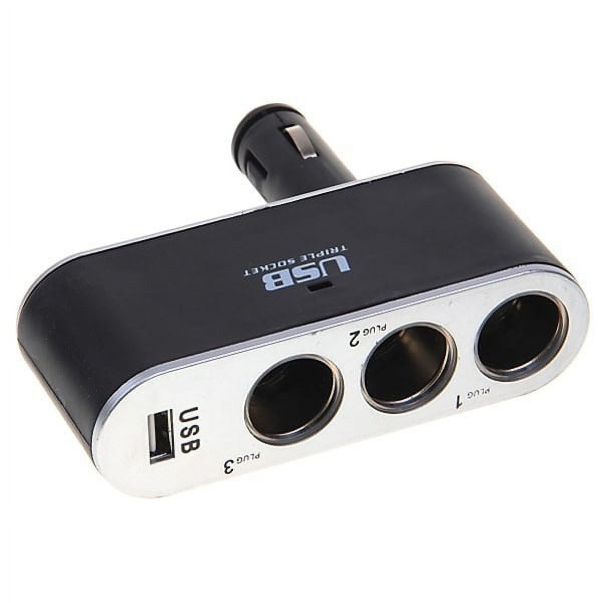 Car Lighter Socket Splitter Three Way Charger Adapter Compatible With ...