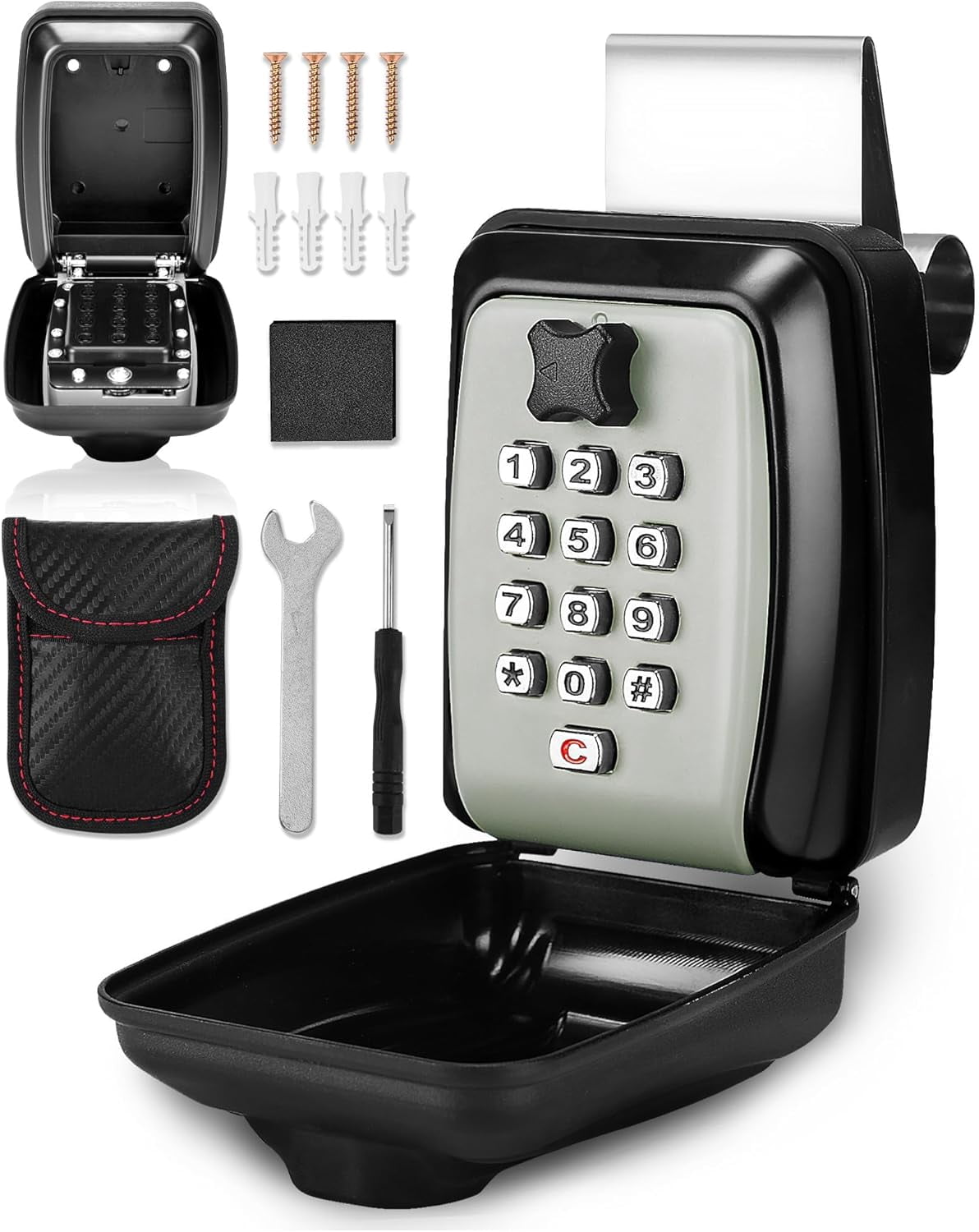 Car Lock Box Punch Button Combination Car Window Key Safe Box Portable ...