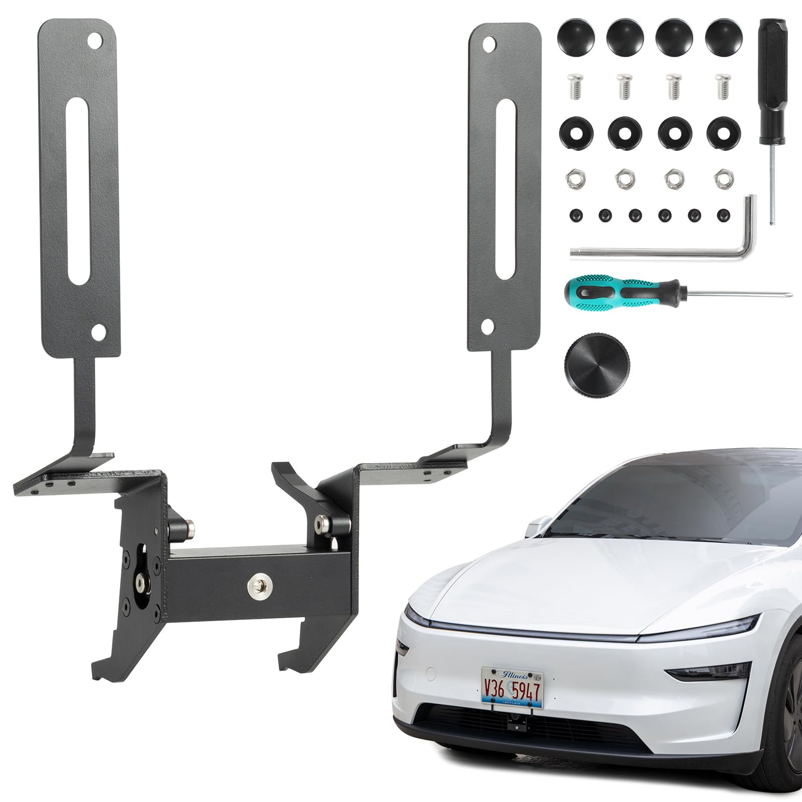 Car Lockable Anti-Theft Front License Plate Frame with Bracket Mounting ...