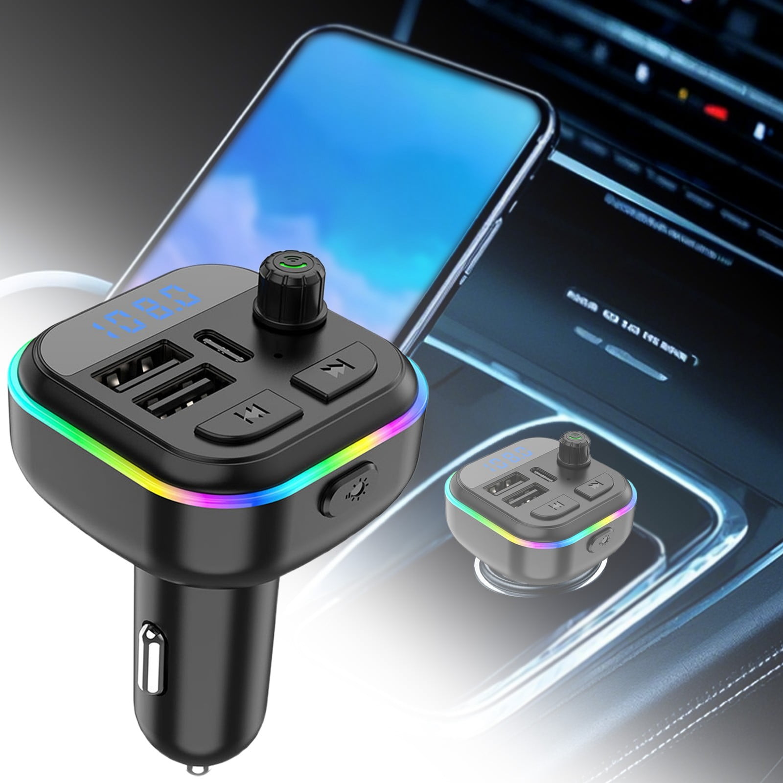 Car MP3 Player with USB Port FM Hands- Calling AUX Adapter for ...