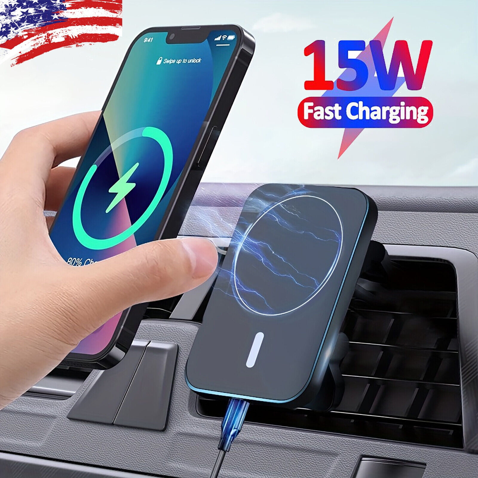 Car Magnetic Wireless Charger | Magsafe Car Air Outlet Mobile Phone ...