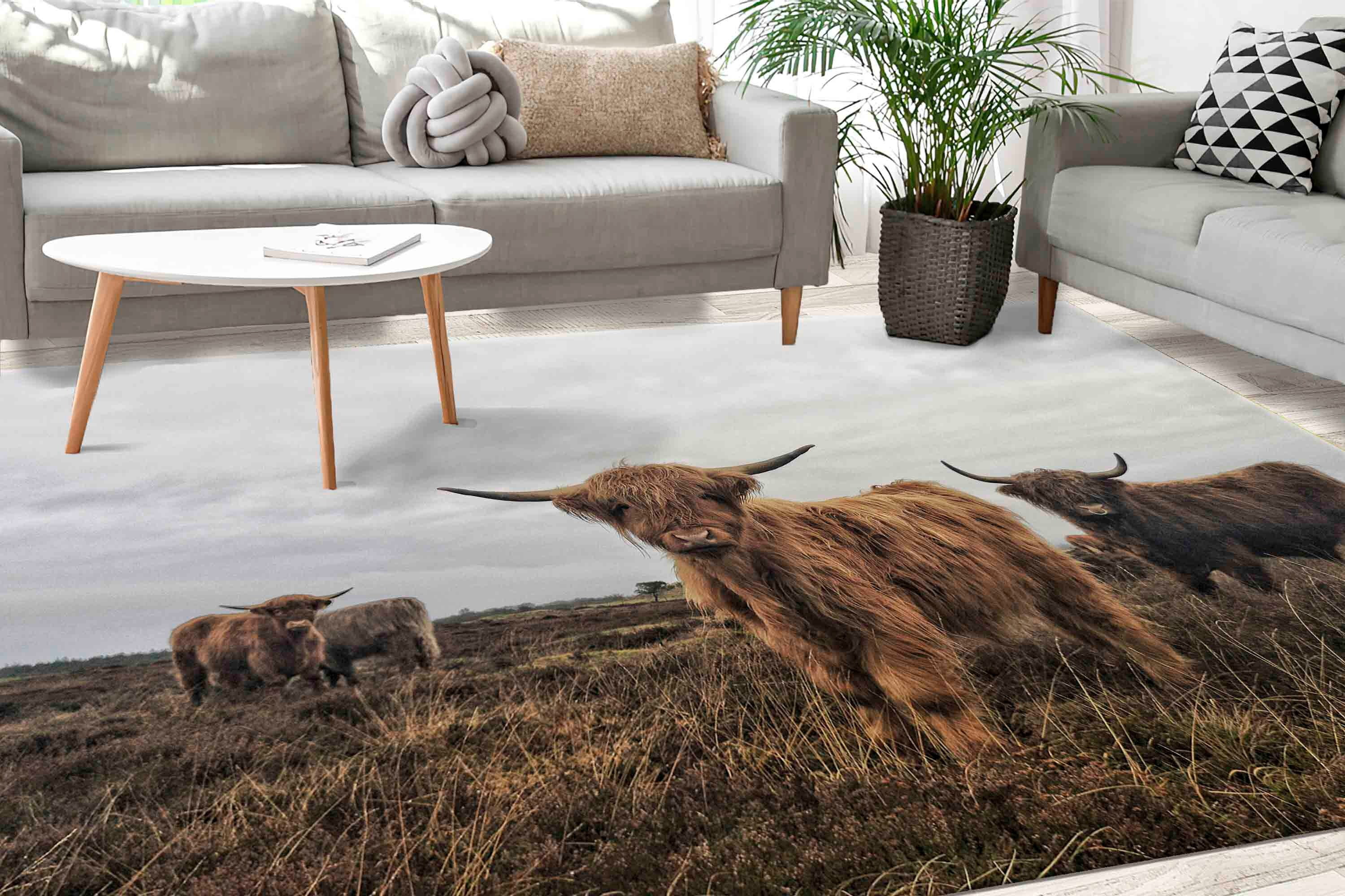 Car Mat Rug, Anti-Slip Carpet Rugs, Gift Rugs, Animal Rug, Wild Cow ...