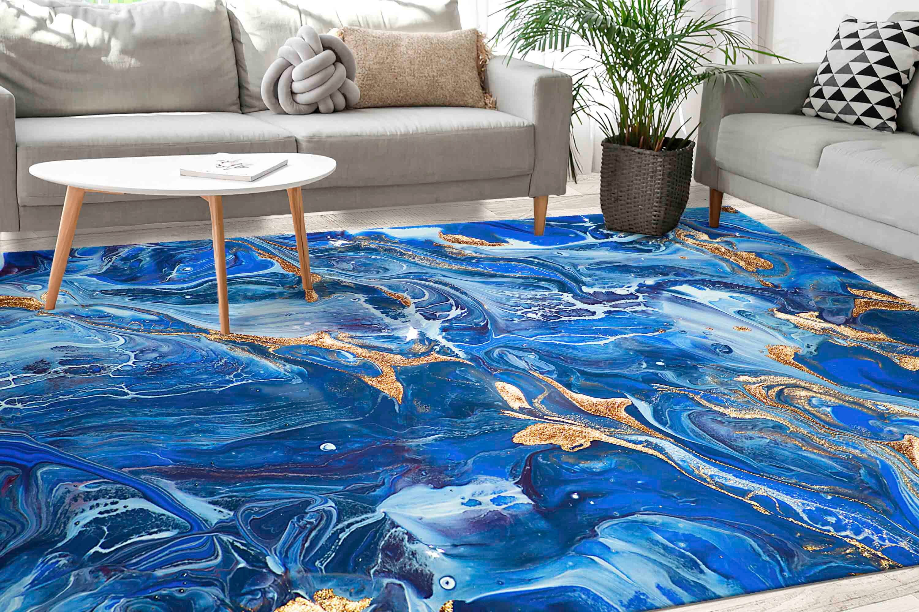 Car Mat Rug, Personalized Rug, Blue Marble Rug, Bridesmaid Gift Rug ...