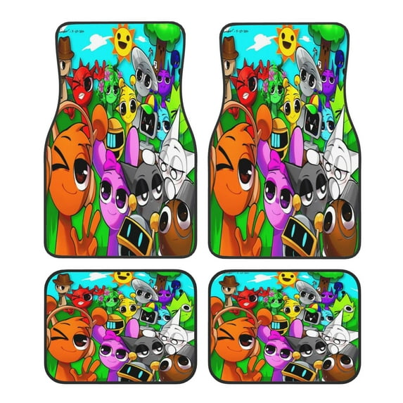 Car Mat Universal Fit 4-Piece Sprunki Non-Slip Set Car Floor Mats ...