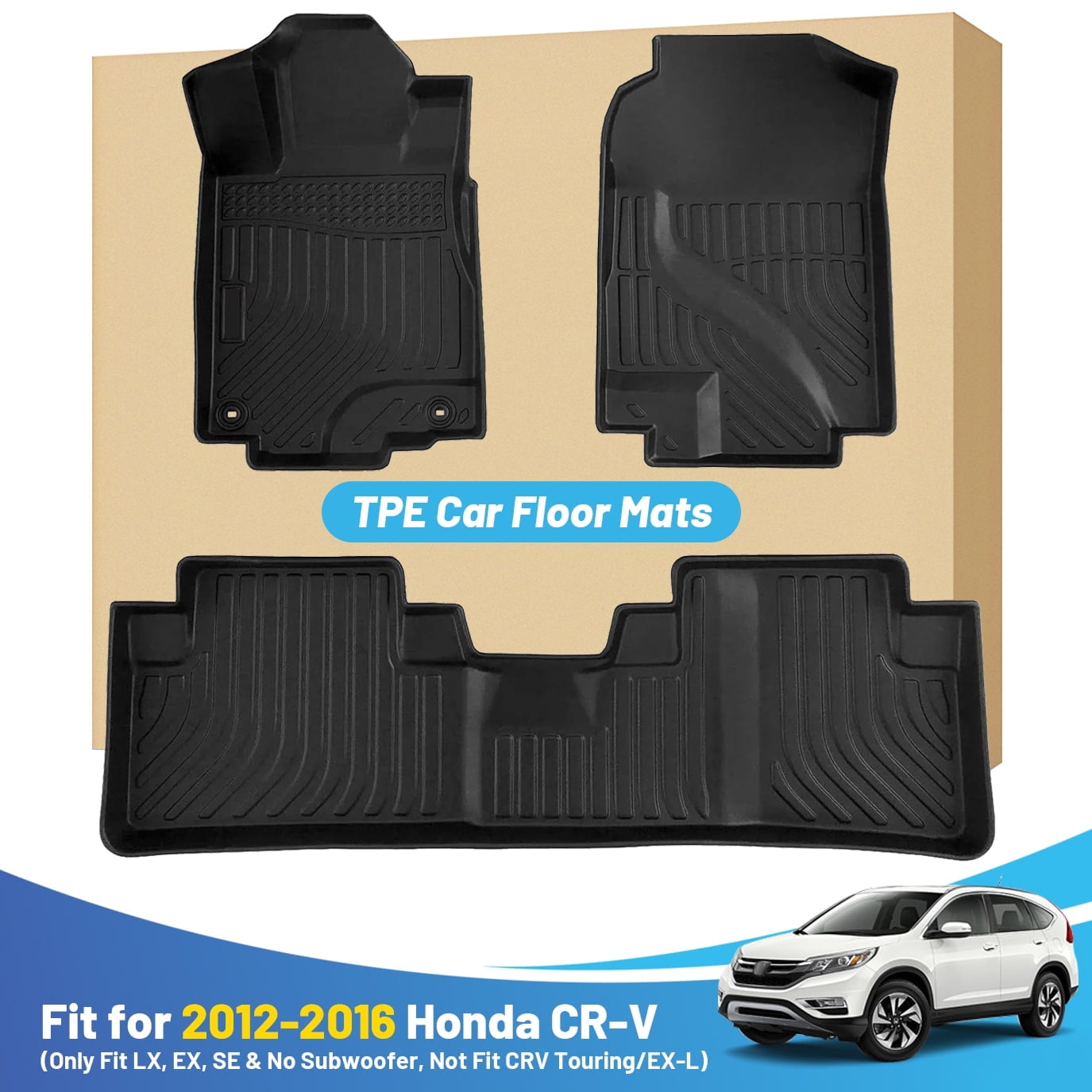 Walmart Honda CR-V CRV 2012-2016 Car Mats, All-Weather, Heavy Duty ...