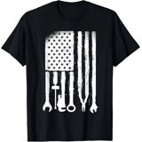 Car Mechanic Mechanical Us Flag Repair Car Mechanic Gift Unisex T-Shirt ...