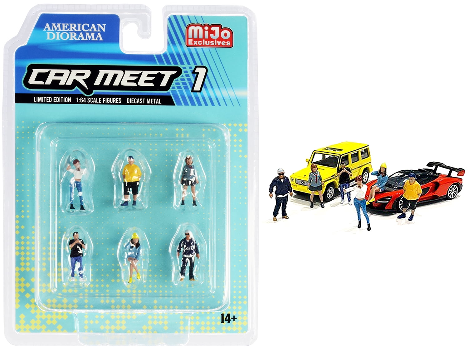 "Car Meet 1" 6 piece Diecast Figurine Set for 1/64 Scale Models by ...