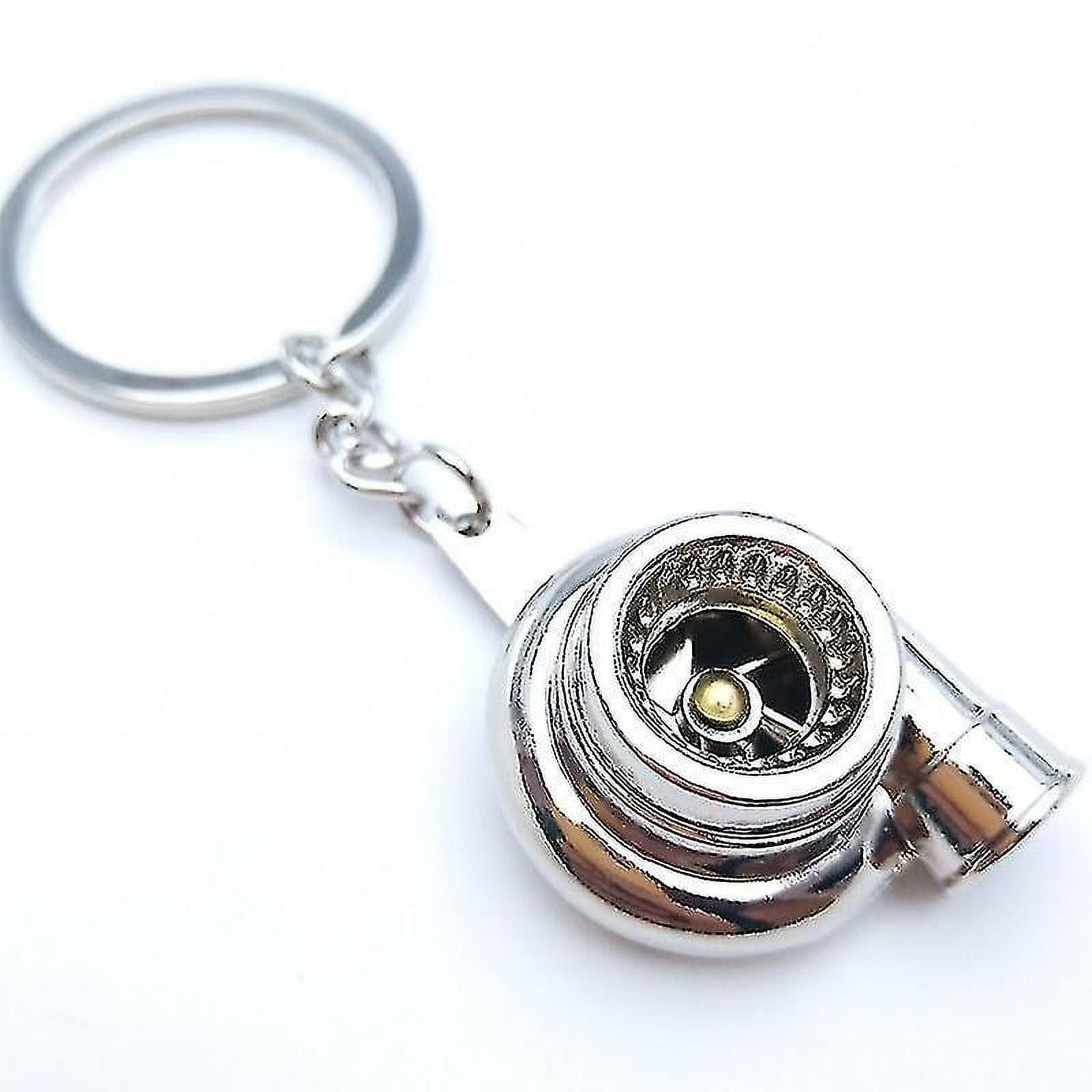Car Metal Keychain Sound Turbo Key Plain Bearing Spinning Model Turbine ...