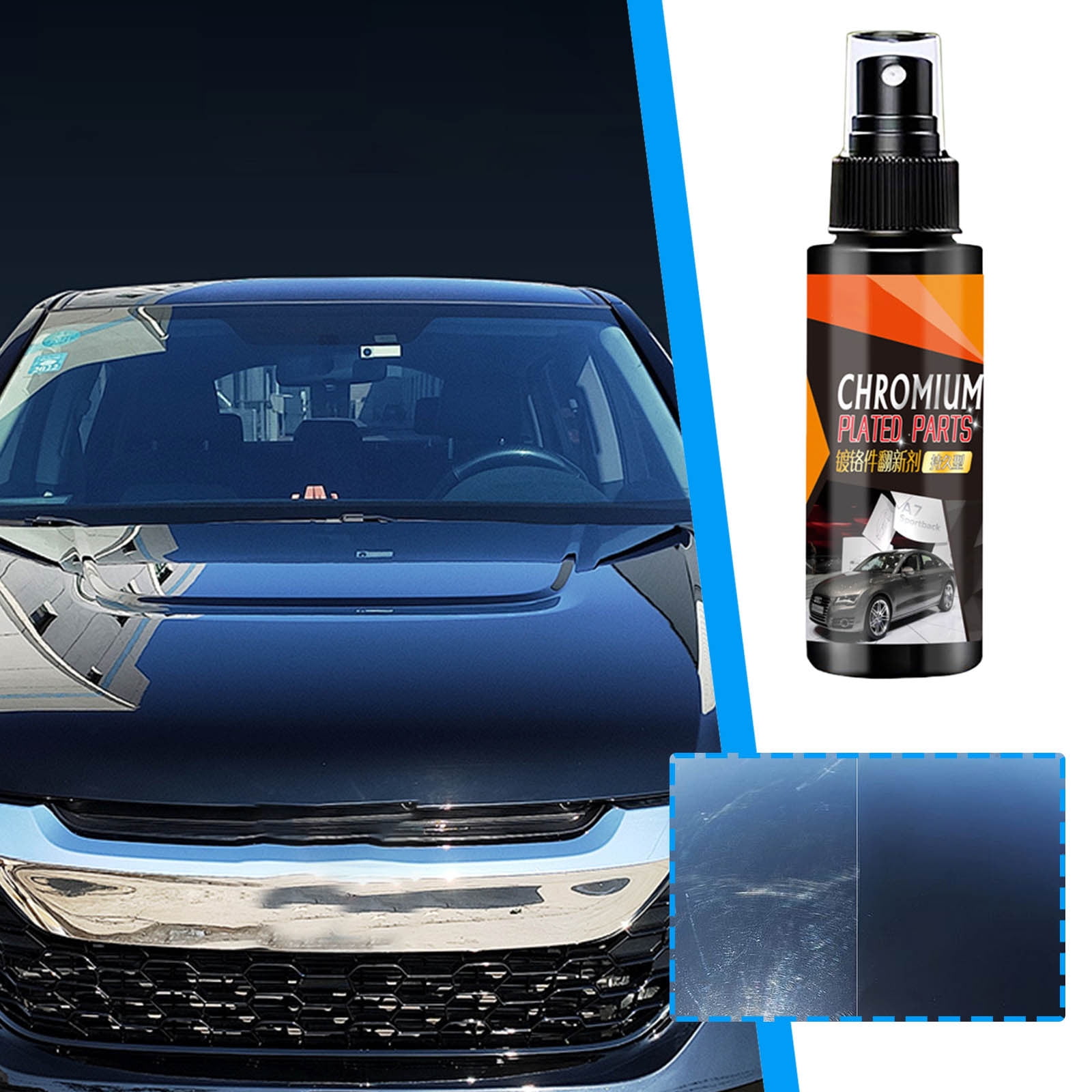 Car Metal Polish, 100ml Chrome Cleaner, Restore Shine and Removes ...