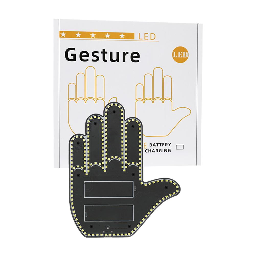Car Middle Finger Gesture Light Funny Road-Rage Signs Rear Remote ...