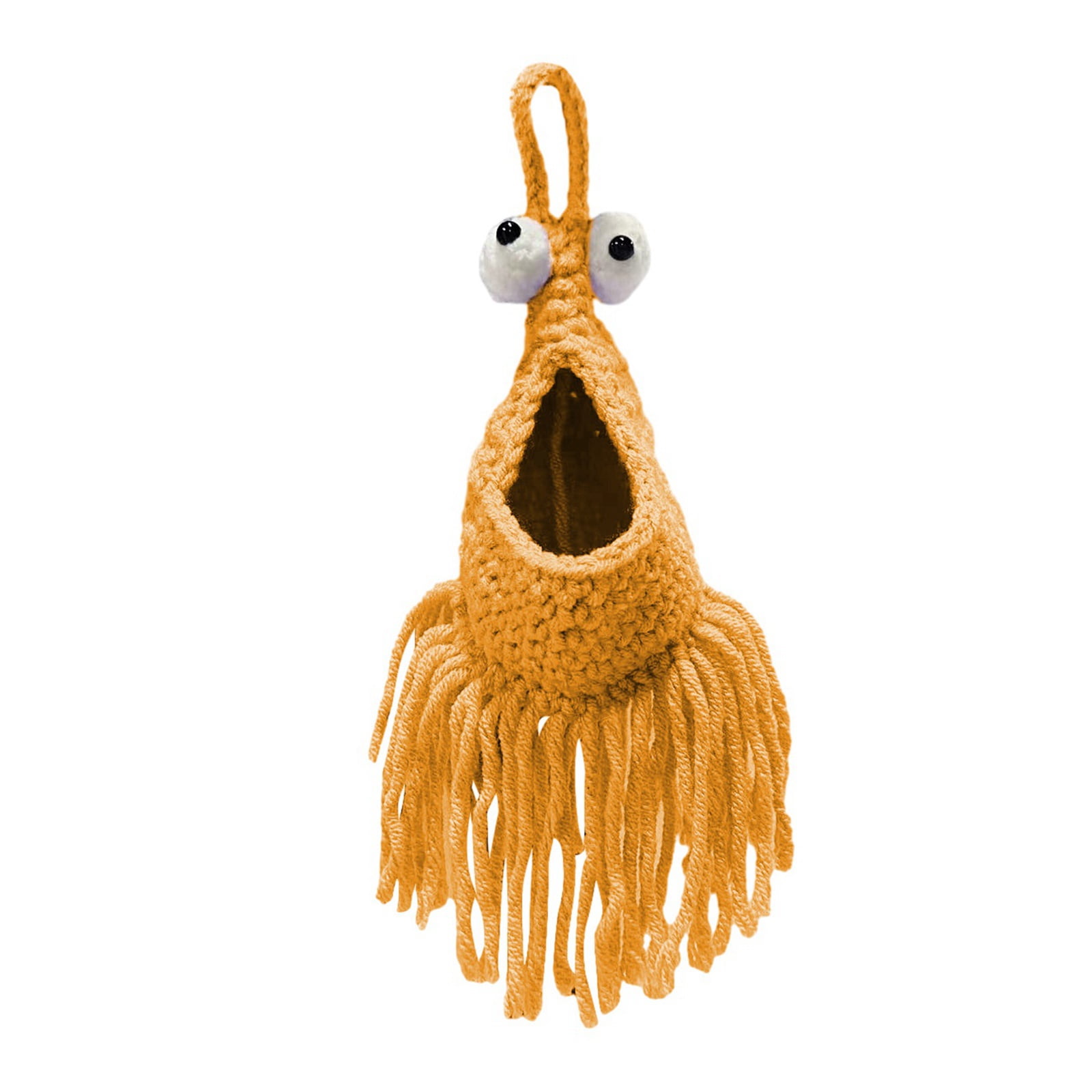 Car Mirror Hanging Accessories, Crochet Potted Plant Basket Car Decor ...