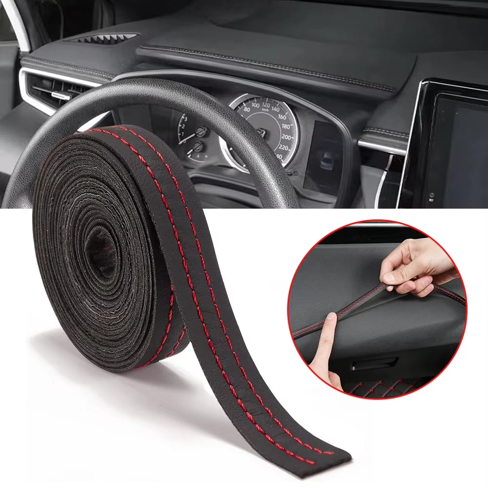 Car Mouldings Trim PU Leather Car Interior DIY Strips Self-Adhesive ...