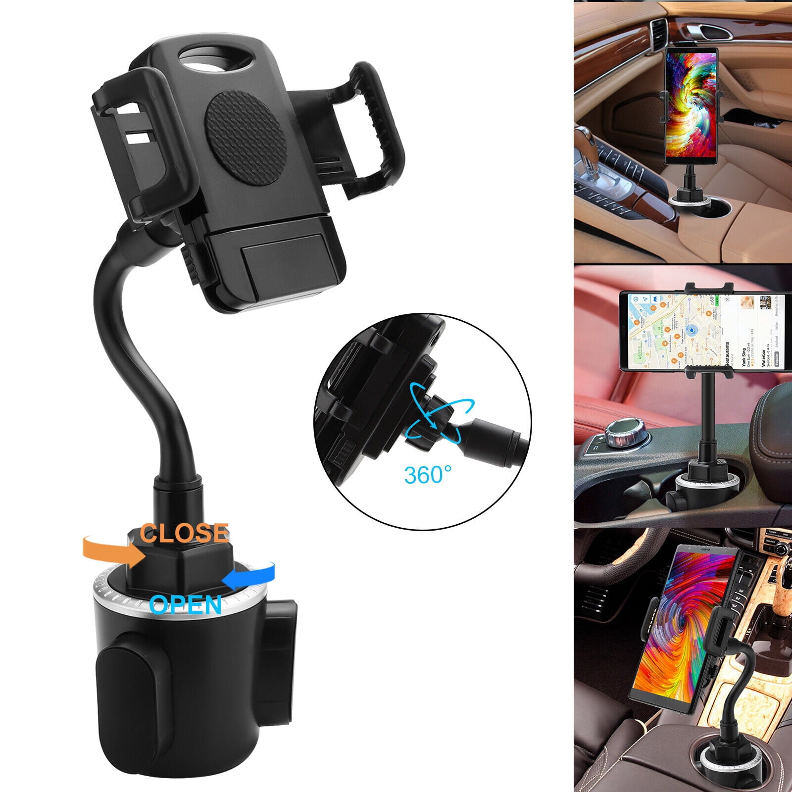 Car Mount Adjustable Gooseneck Cup Holder Cradle For Universal Cell ...